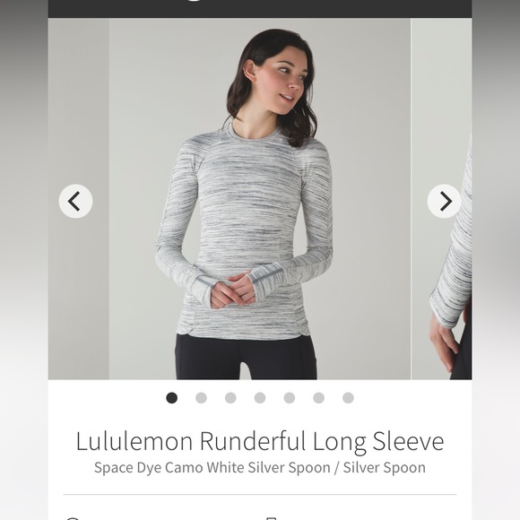 lululemon athletica | Tops | Lululemon 4 Runderful Long Sleevespace Dye Camo White Silver Spoon ...